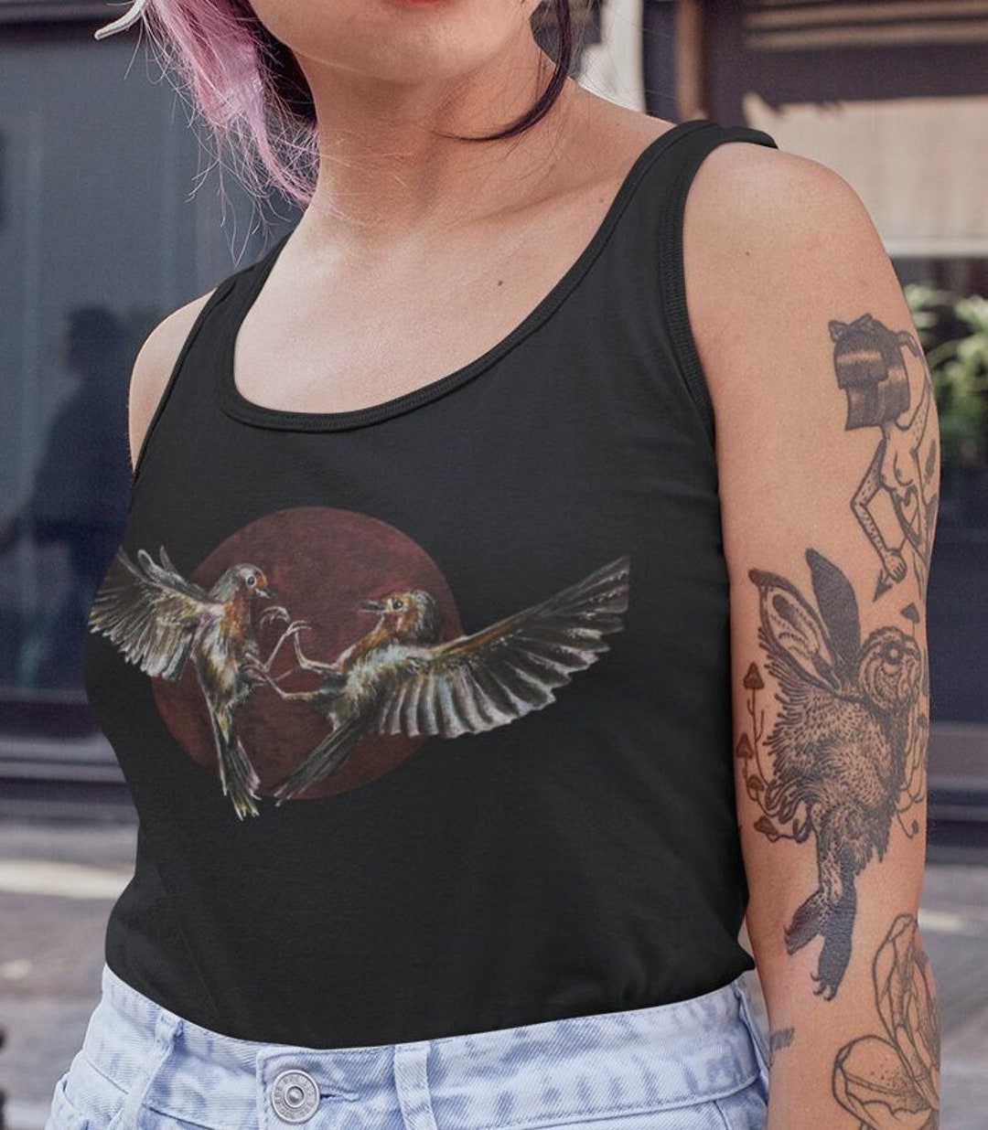 Robins Fighting Tank Top, Dark Academia Alternative Top, Aesthetic Goth ...