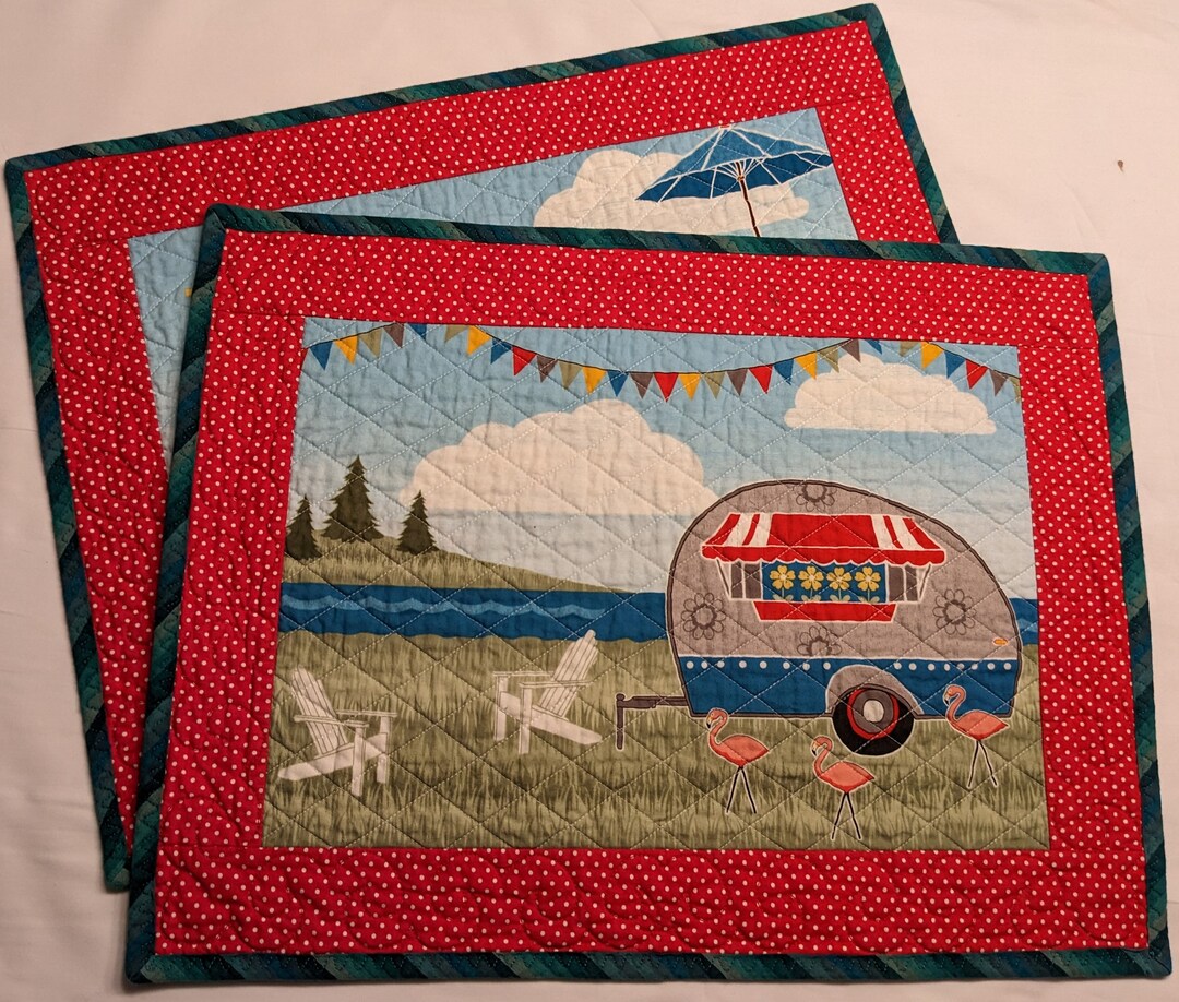 Placemats, Camping Theme, Handmade and Quilted in the USA, Set of 2 - Etsy