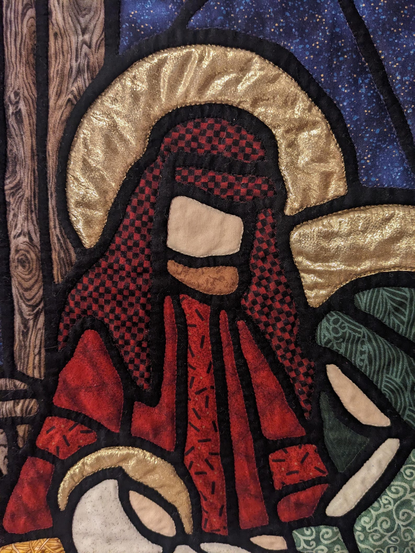 Stained Glass Hand Appliqued Quilted Christmas Nativity Wall Art - Etsy
