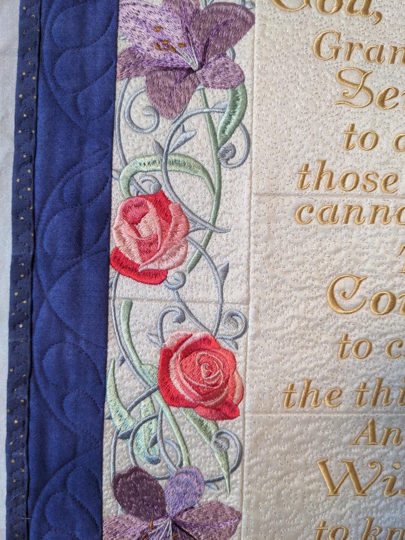 Serenity Prayer Machine Embroidered Wall Hanging - Etsy