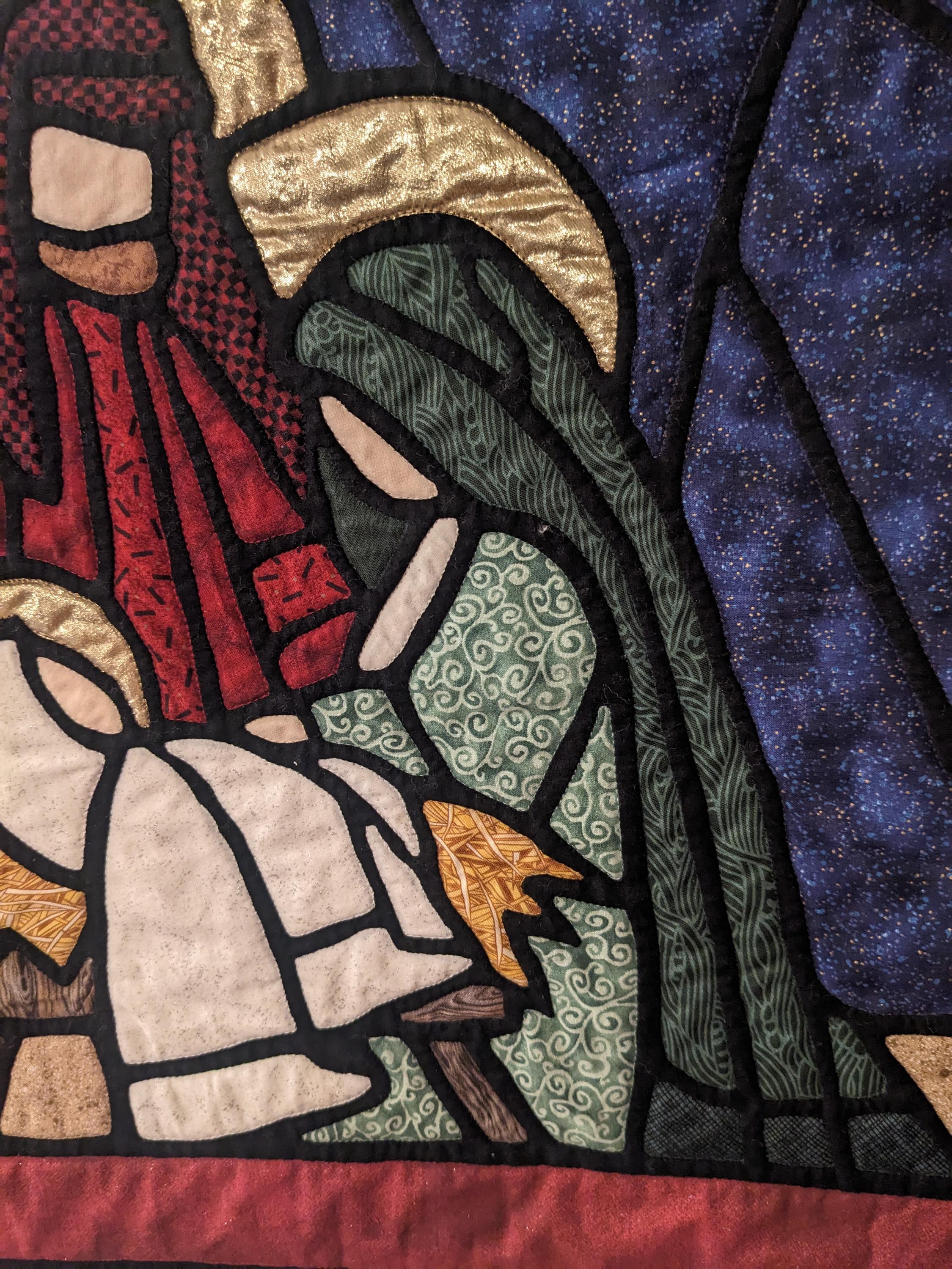 Stained Glass Hand Appliqued Quilted Christmas Nativity Wall Art - Etsy