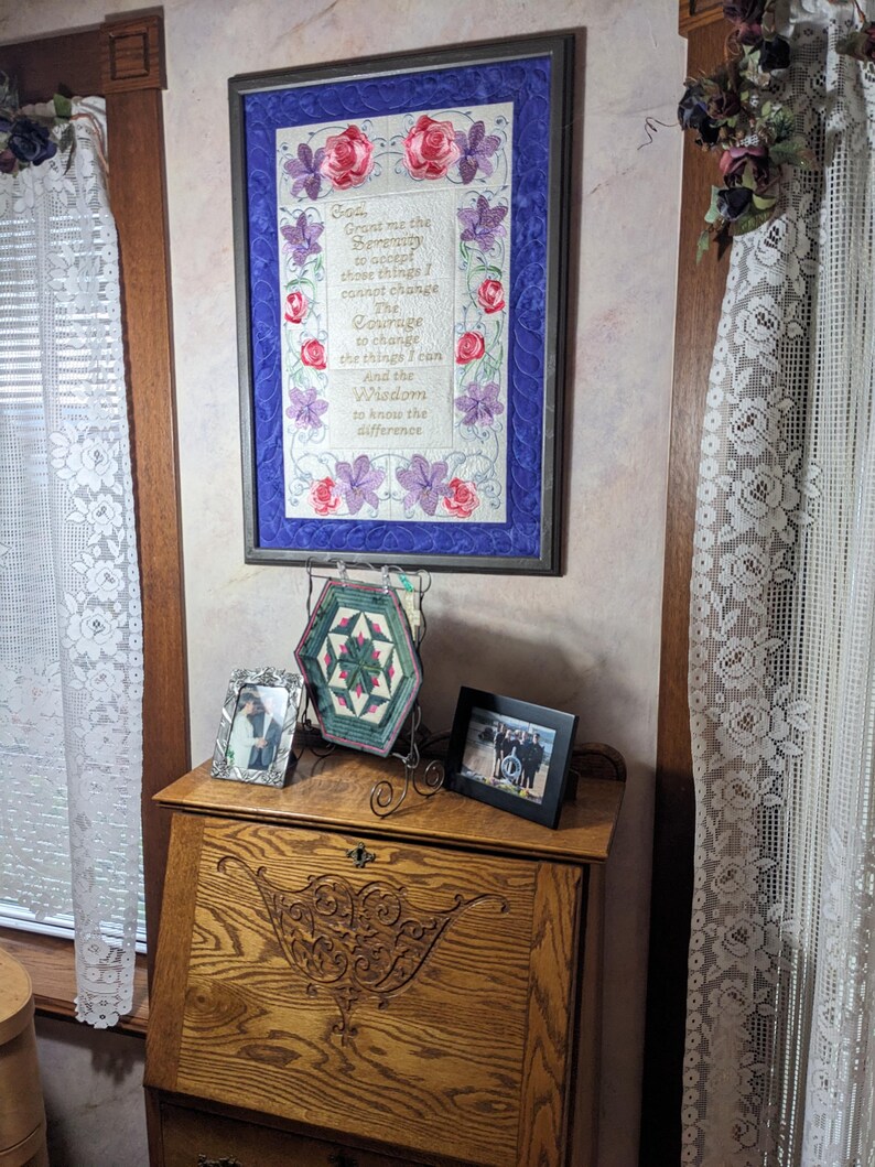 Serenity Prayer Machine Embroidered Wall Hanging - Etsy