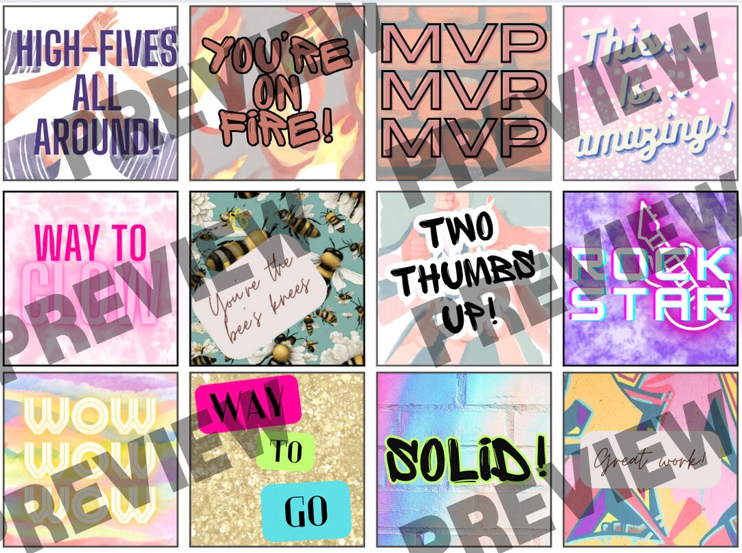 Grading Positivity Stickers for Teachers - 12 Different Sticker Options ...