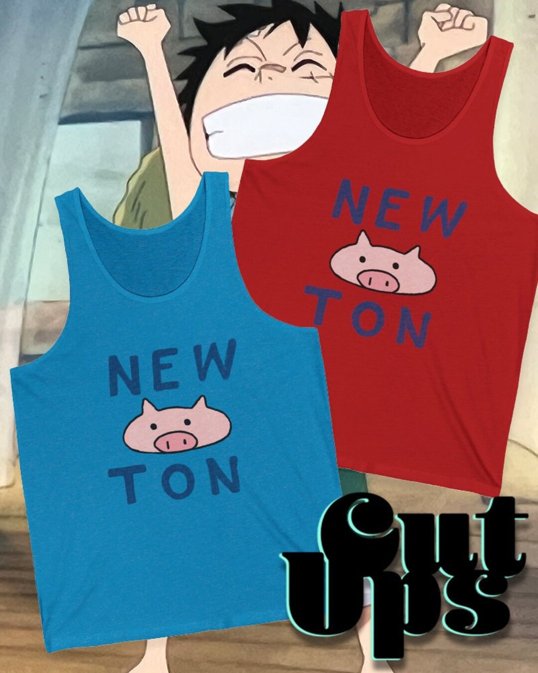 One Piece Tank Top Marineford New Ton Pig Anime Shirt Newton Tank Weeb ...
