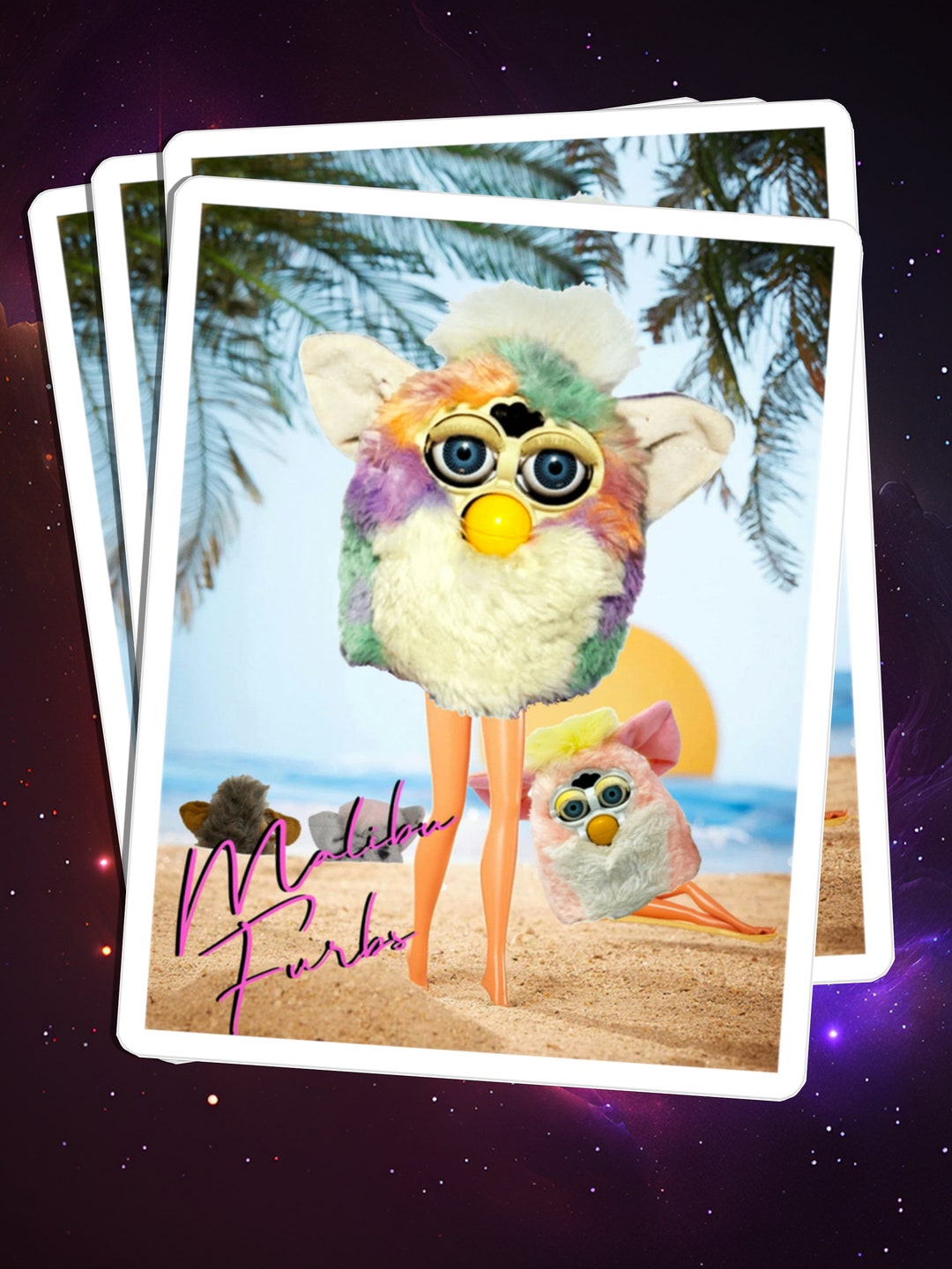 Malibu Long Furby Vinyl Sticker Cursed Furby Decal Weird Malibu Sticker ...