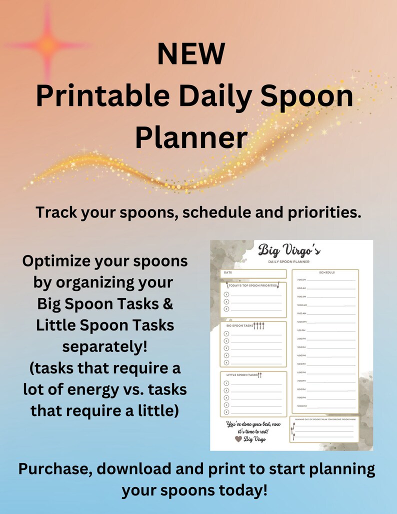 New Printable Daily Spoon Planner - Neutral - Etsy