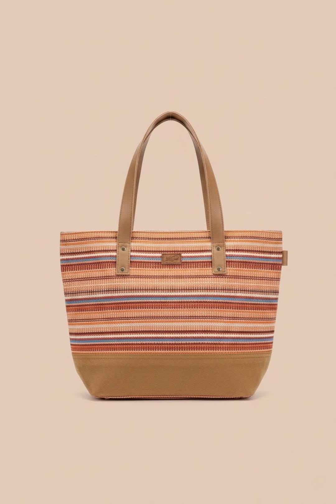 Woven Market Tote Bag, Striped Canvas Grocery Bag, Large Everyday Boho ...