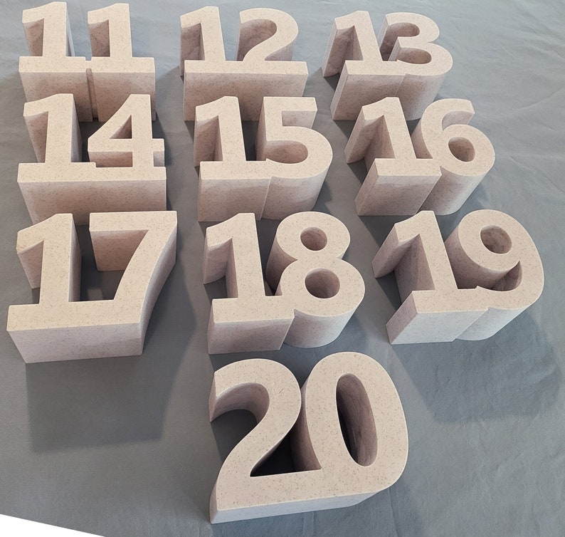 3" Table Numbers | 3D Latticed Wedding Numbers | 3D Patterned Wedding ...