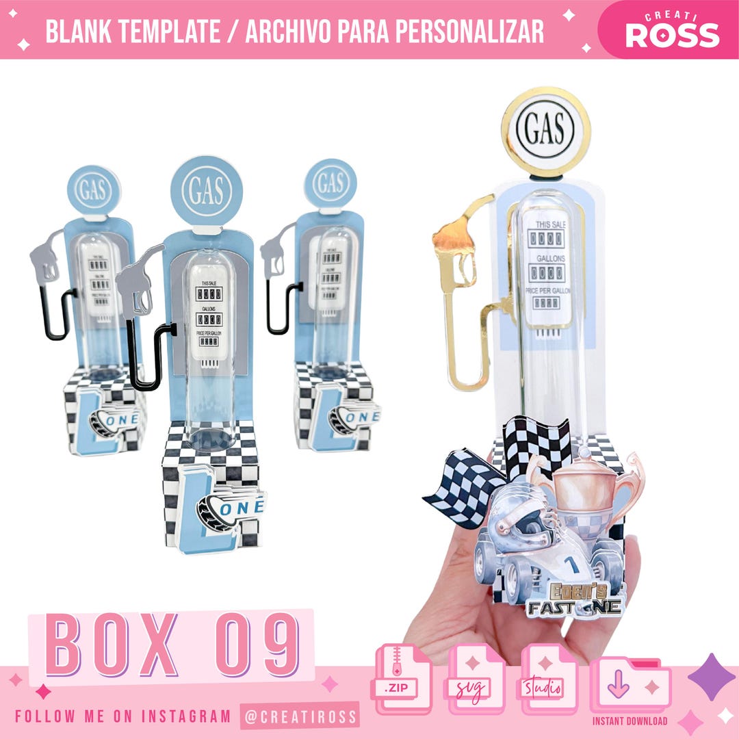 Box 09 - Caja para tubo, Gas Station Box Template, Digital File SVG or ...