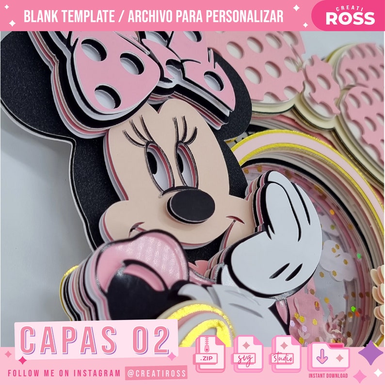 Layers 02 Minnie Mouse Layered, Layered Character, Digital File SVG or ...