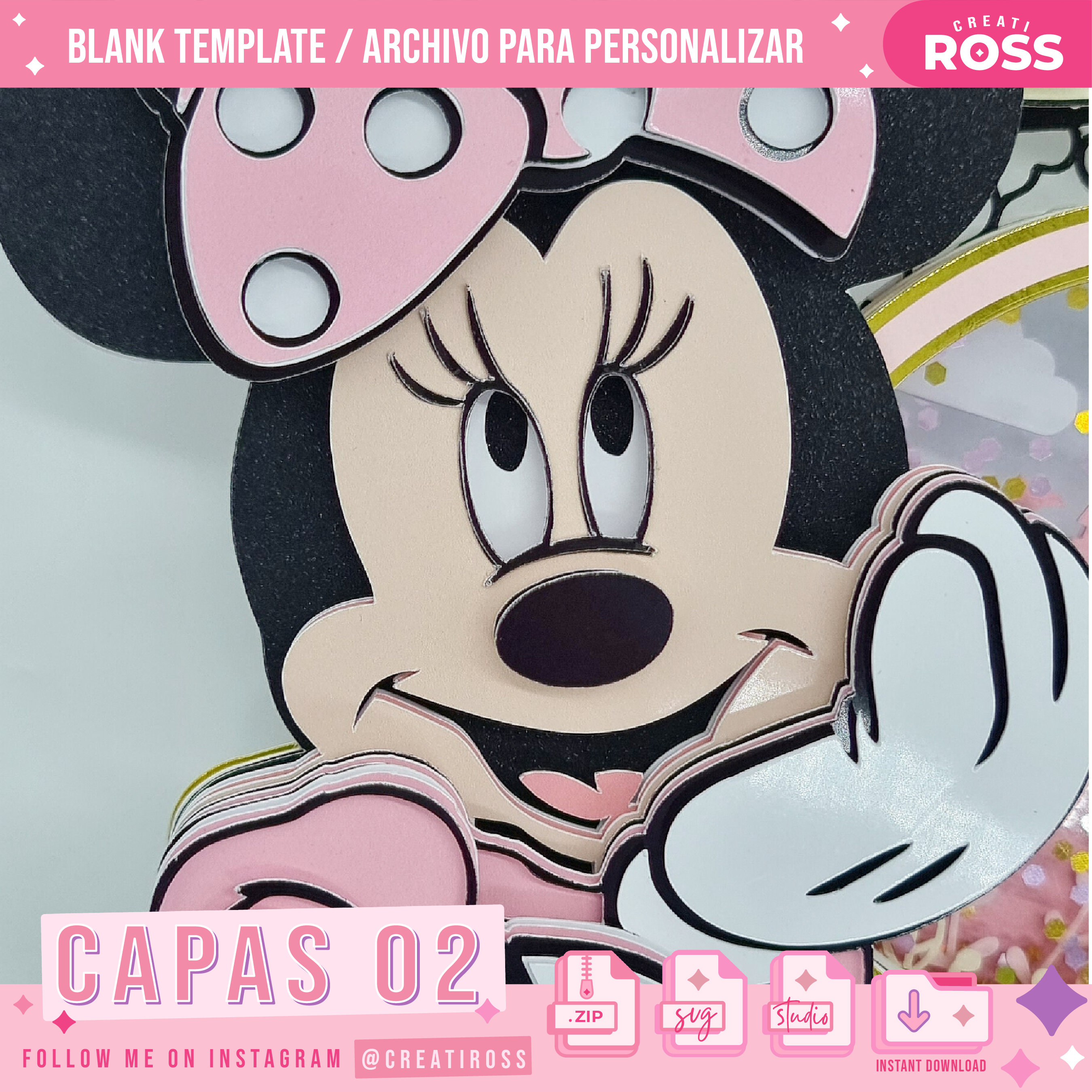 Layers 02 Minnie Mouse Layered, Layered Character, Digital File SVG or ...