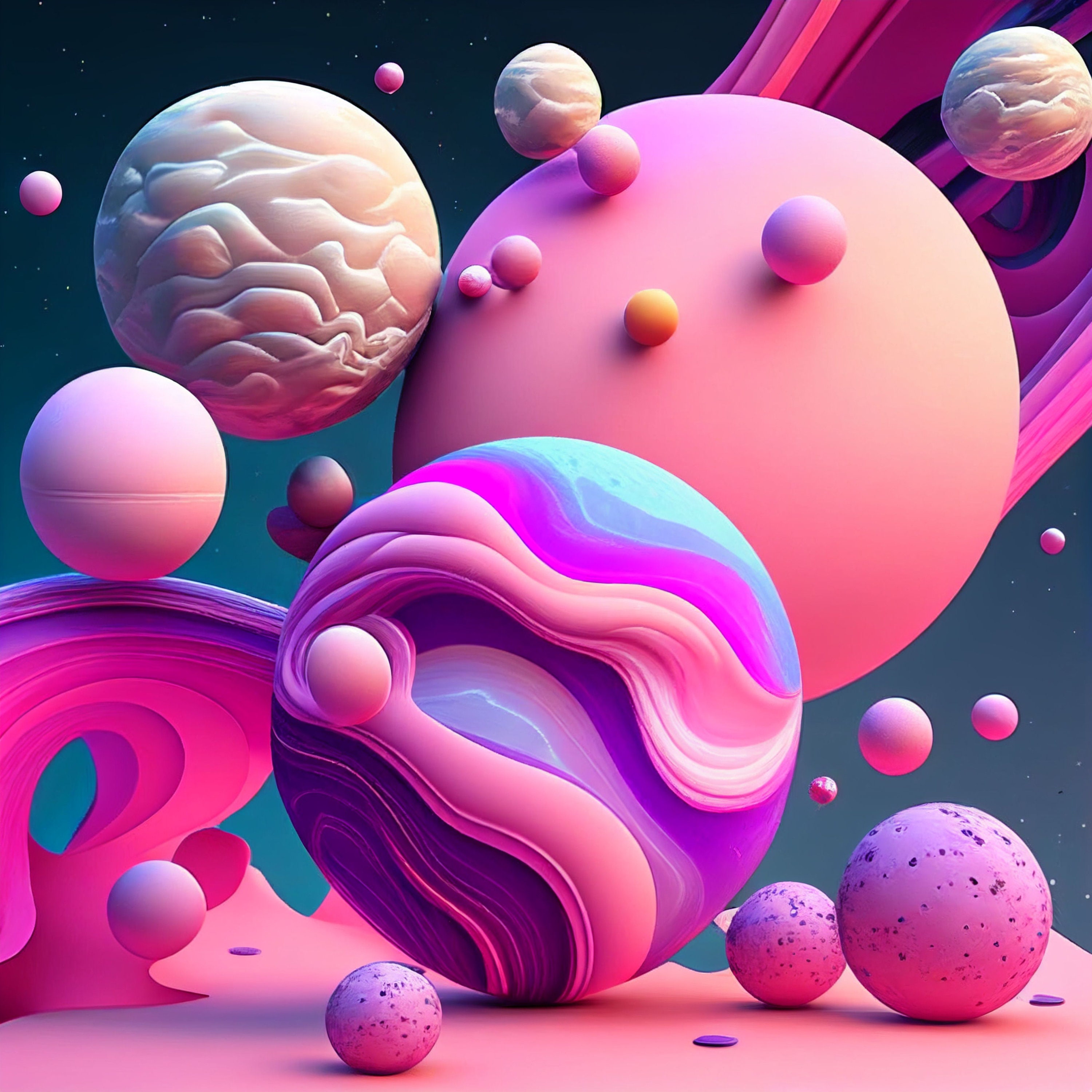 Printable Space Art Set: 5 Spaceships & Planets Nursery Wall Decor ...