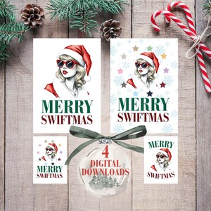 Merry Swiftmas Printable Taylor Swift Christmas DIY Gift Art PNG ...