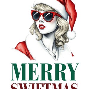 Merry Swiftmas Printable Taylor Swift Christmas DIY Gift Art PNG ...