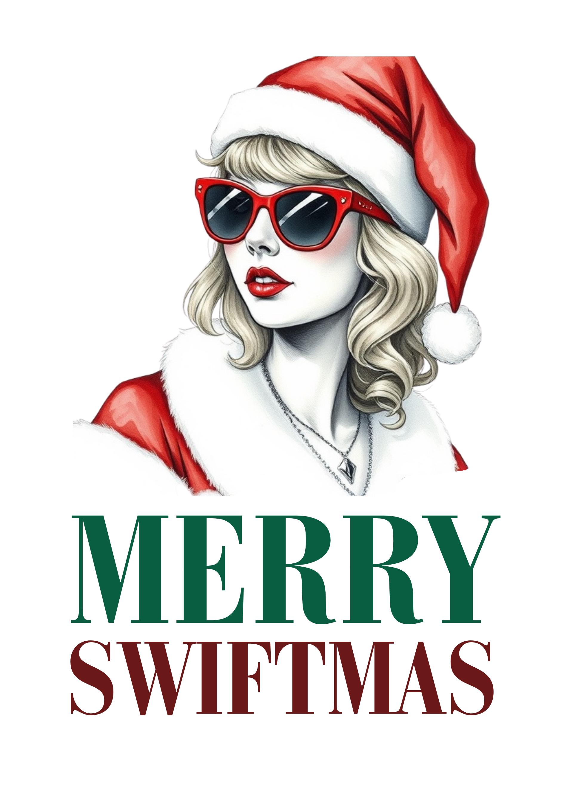 Merry Swiftmas Printable Taylor Swift Christmas DIY Gift Art PNG ...