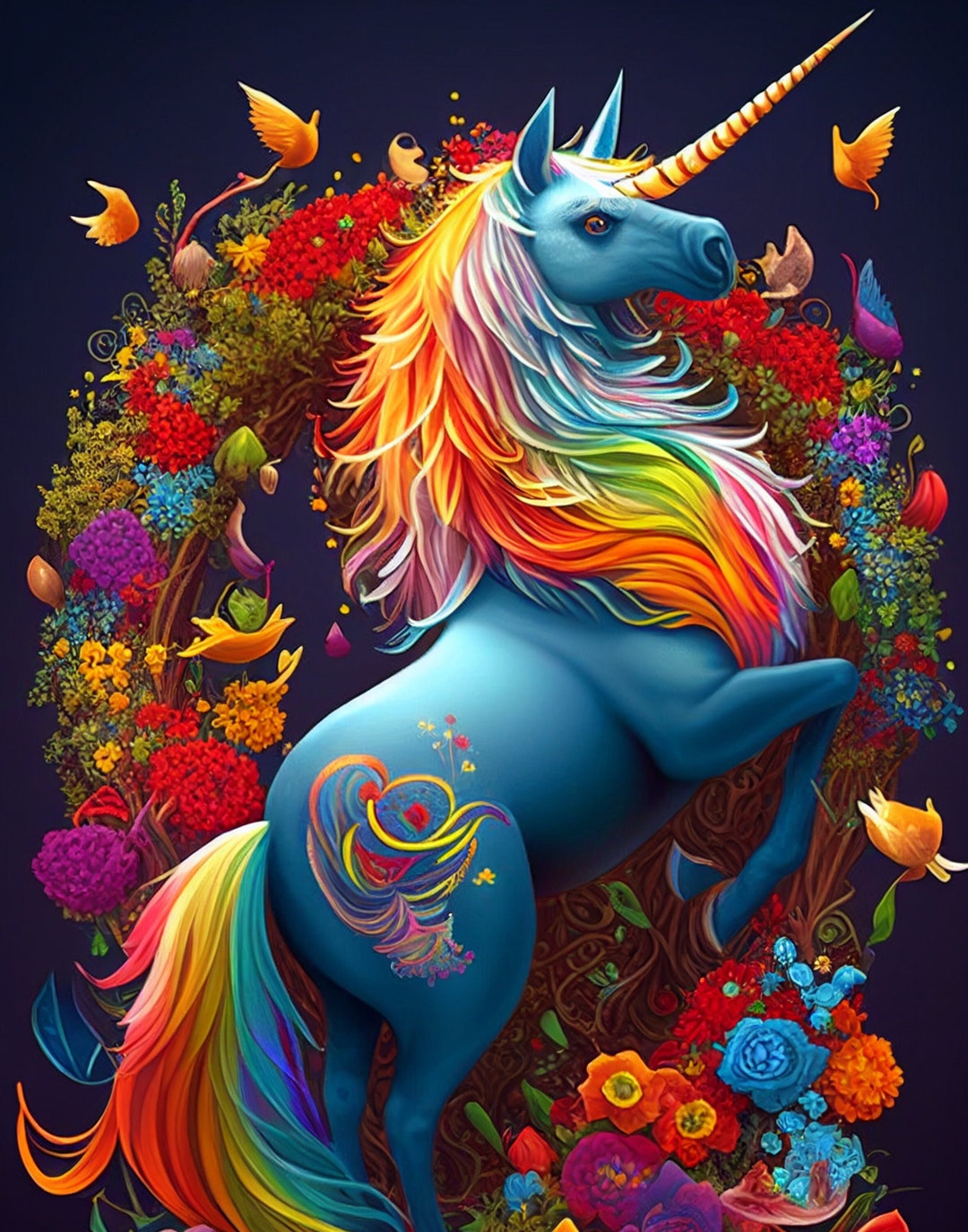 2 X Unicorn Poster Set Magic Art for Kids Unicorn Print Animal Themed ...