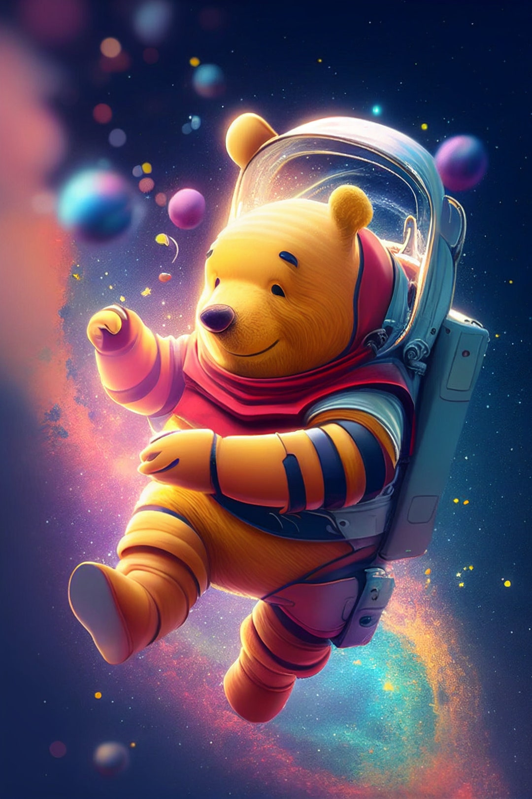 Winnie the Pooh Space Art for Kids Astronaut Space Themed Decor Boys ...