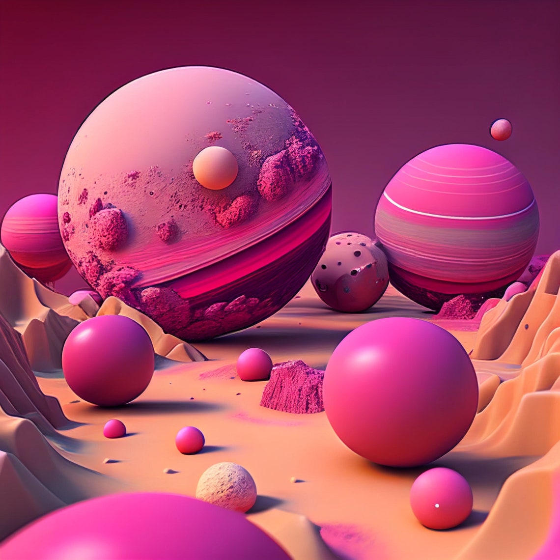 Printable Space Art Set: 5 Spaceships & Planets Nursery Wall Decor ...