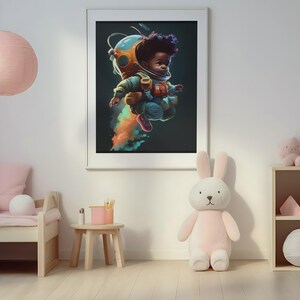 Black Astro Baby Boy Art Print: Space Nursery Decor (digital Download ...