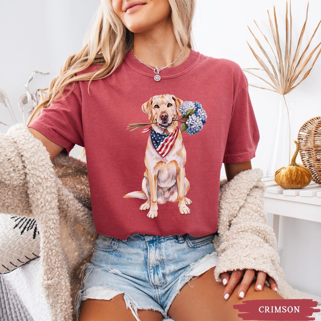 Patriotic Yellow Lab 4th of July Shirt, Comfort Colors Independence Day ...