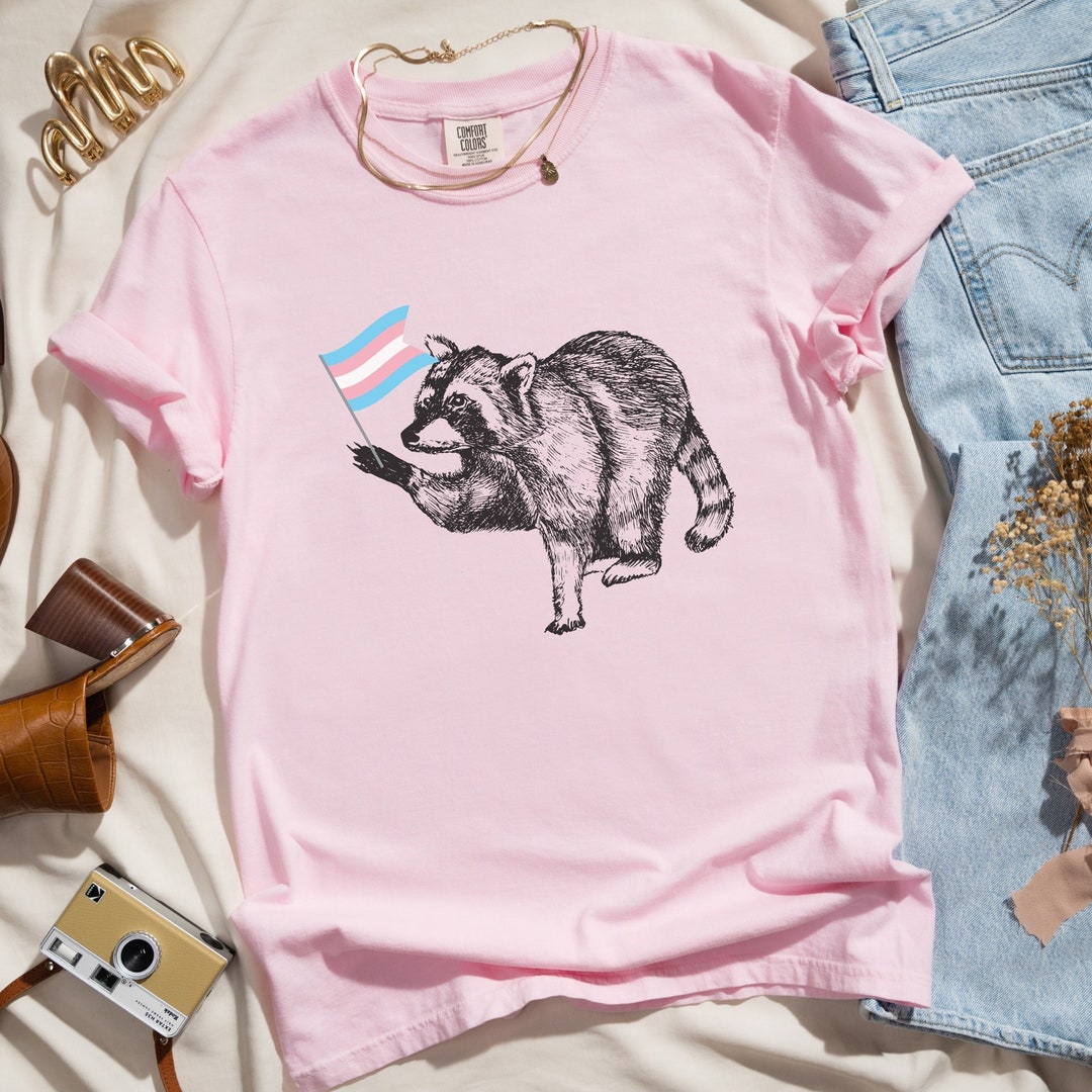 Funny Transgender Shirt, Raccoon Trans Pride Flag Tshirt, Comfort ...