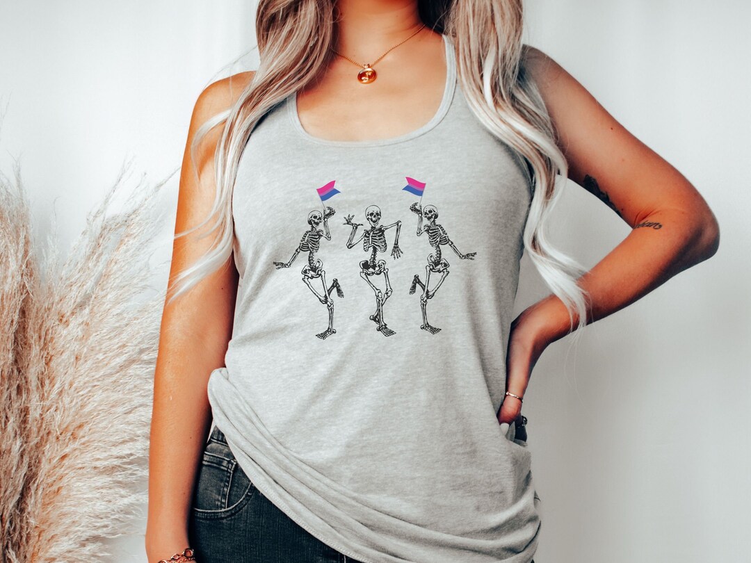 Spooky Season Subtle Bi Pride Tank Top Bisexual Pride Racerback Shirt ...