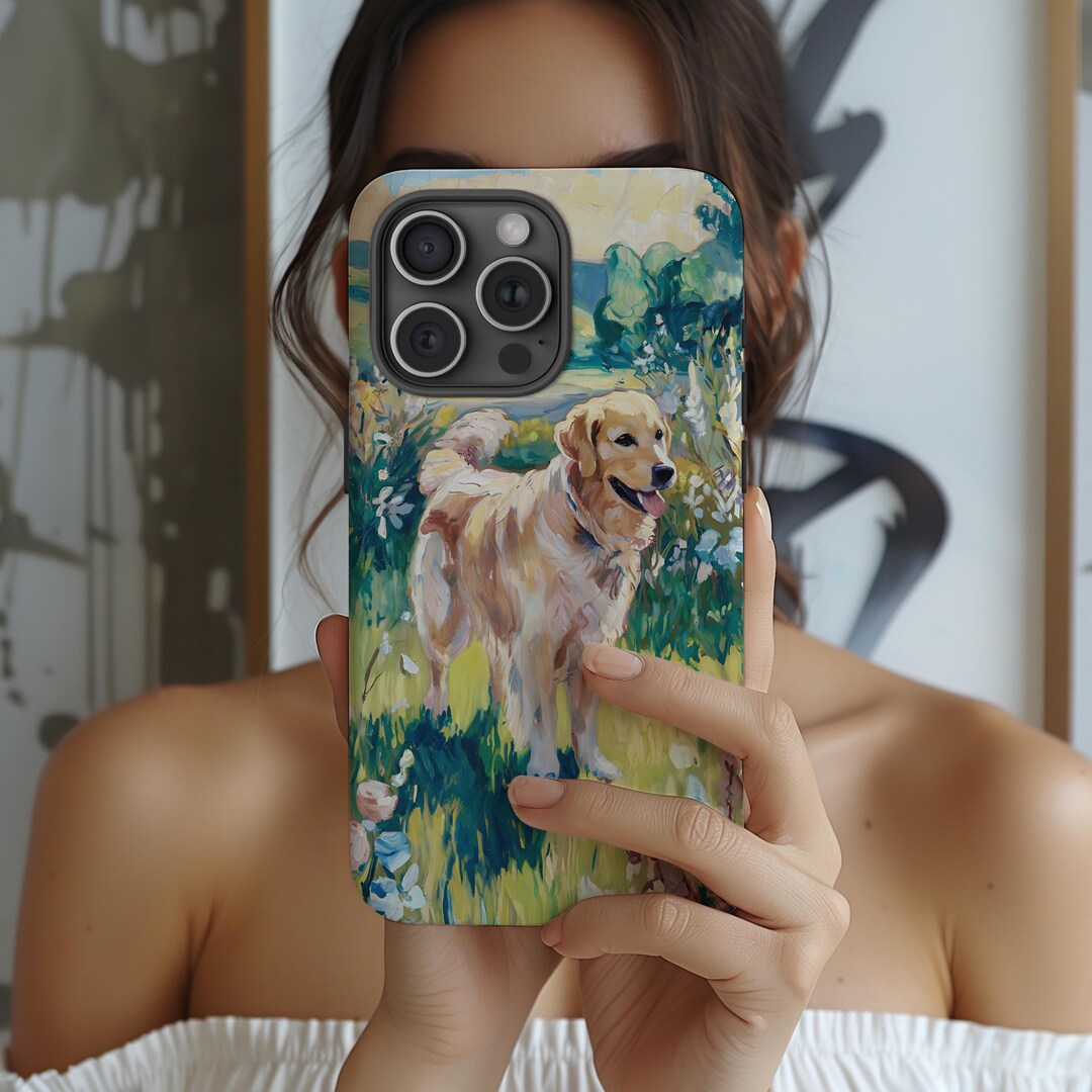 Golden Retriever Phone Case, Watercolor Dog Phone Cover, Artsy Golden ...