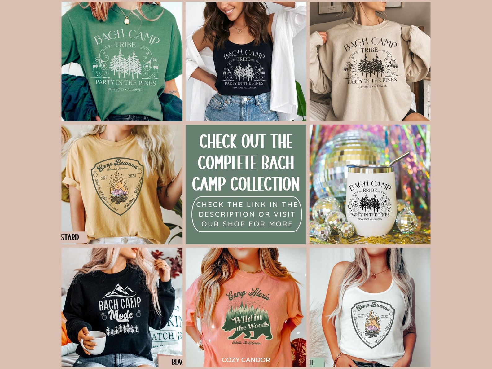 Camp Bachelorette Banner Custom Camp Bach Flag Lake Party Welcome Sign ...