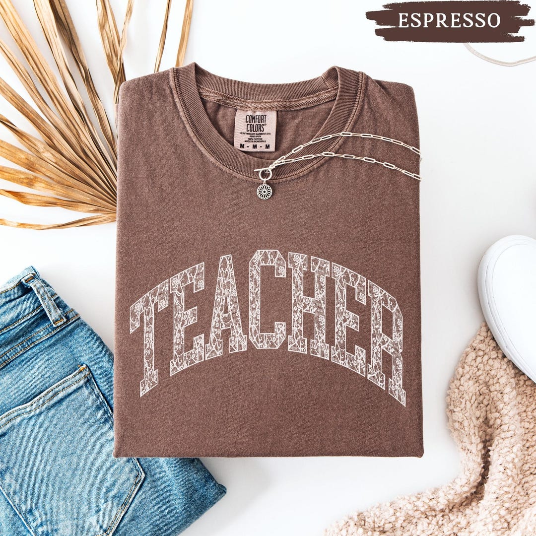 Faux Lace Teacher Shirt, Comfort Colors Coquette Teach Tee, Feminine ...