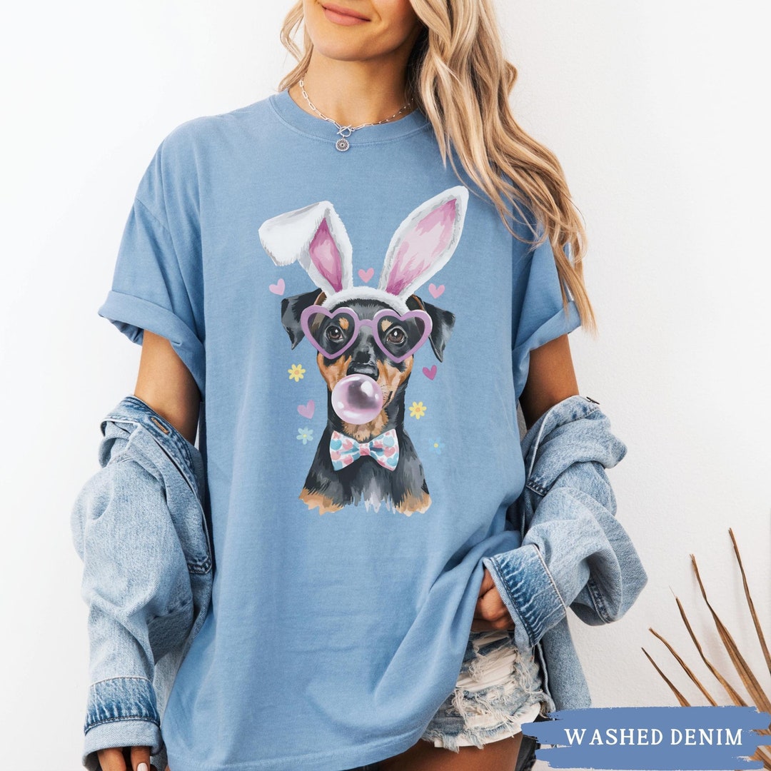 Funny Min Pin Easter Bunny Shirt, Comfort Colors Spring Miniature ...