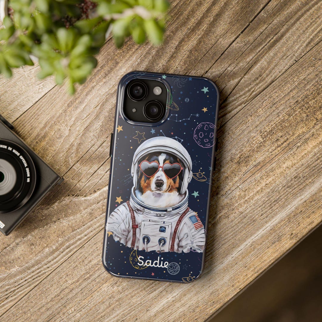 Custom Space Dog Breed iPhone 16 Case, Personalized Funny Astronaut Dog ...