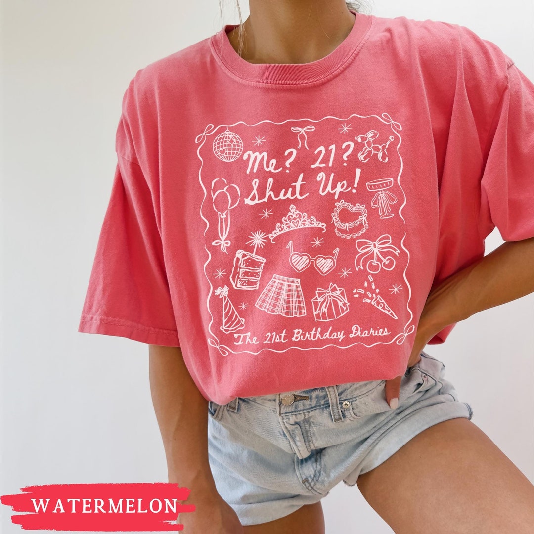 21st Birthday Diaries Shirt, Comfort Colors Y2K 21st Princess Birthday ...