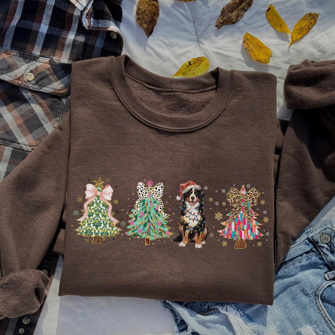 Christmas Tree Bernese Mountain Dog Sweatshirt, Merry Bernese Mountain ...