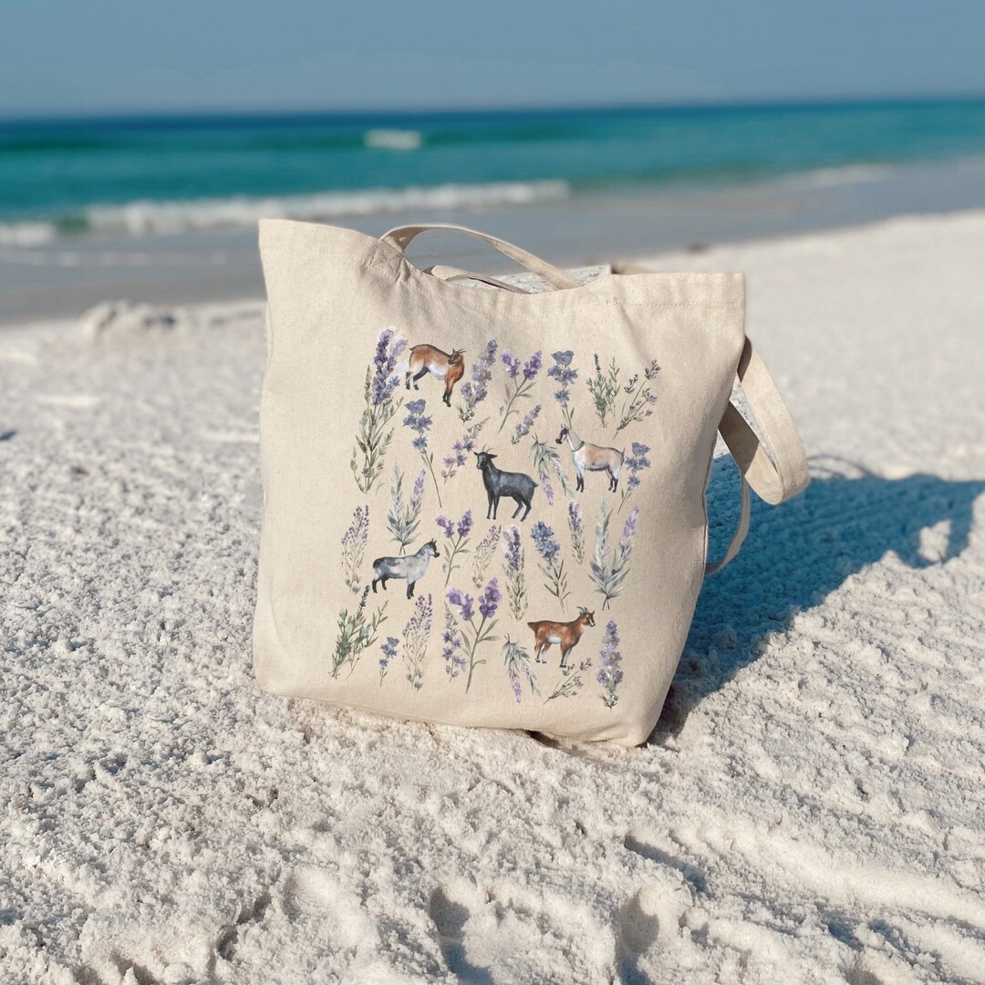 Lilac Goat Tote Bag, Cottagecore Gift for Mom, Goat Farmer Gift ...