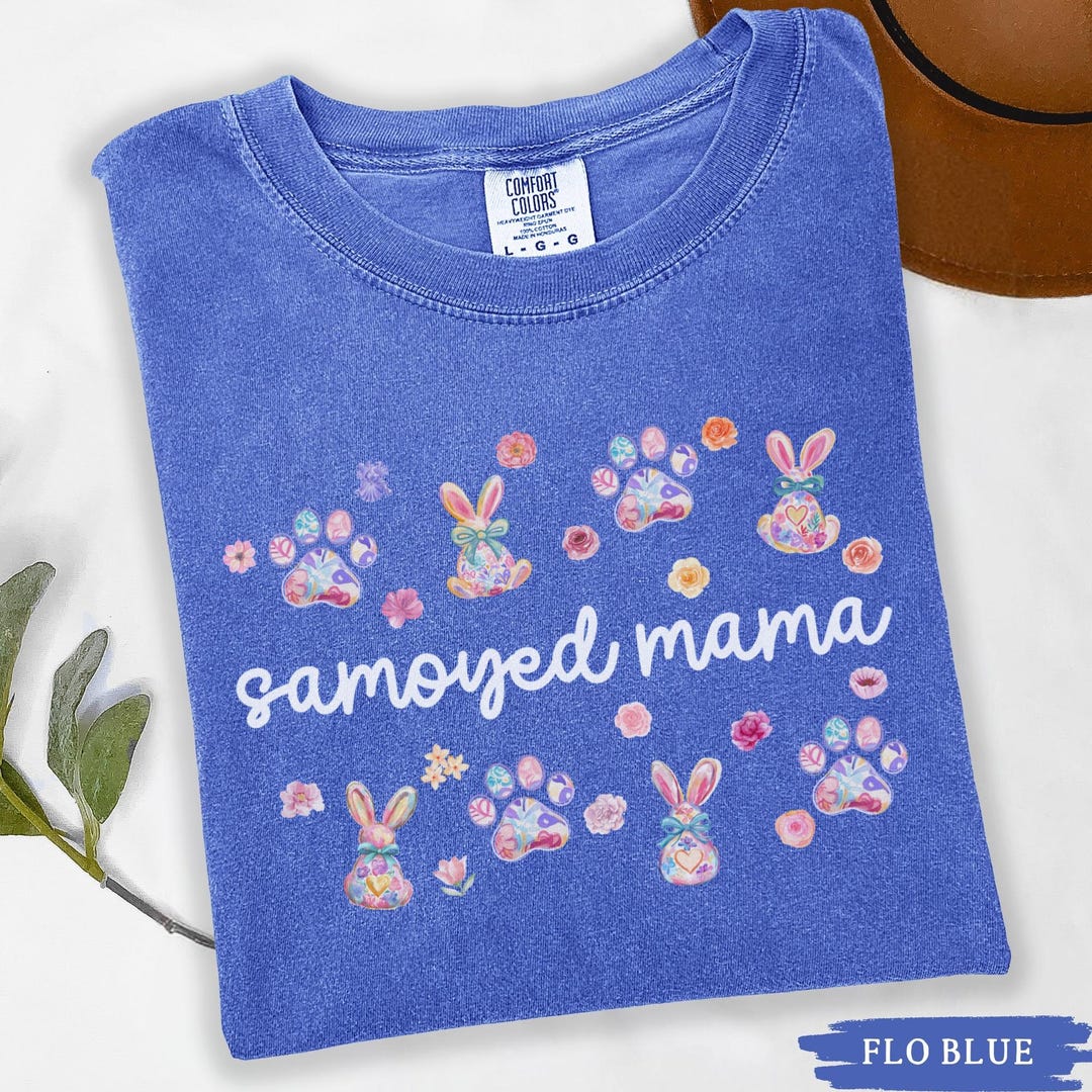 Cute Samoyed Easter Bunny Shirt, Comfort Colors Spring Samoyed Tee ...