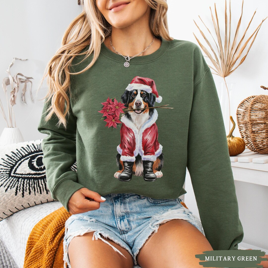 Christmas Bernese Mountain Dog Sweatshirt, Comfort Colors Holiday ...