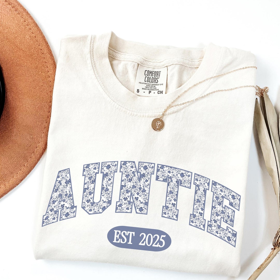 Custom Toile Auntie Shirt, Comfort Color New Aunt Tshirt, Pregnancy ...