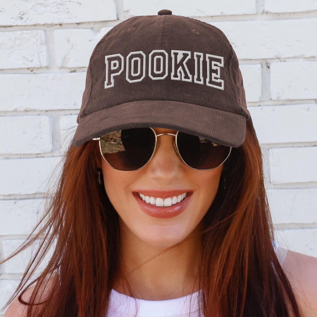 Pookie Embroidered Hat, Funny Meme Corduroy Cap, Coquette Girlfriend ...