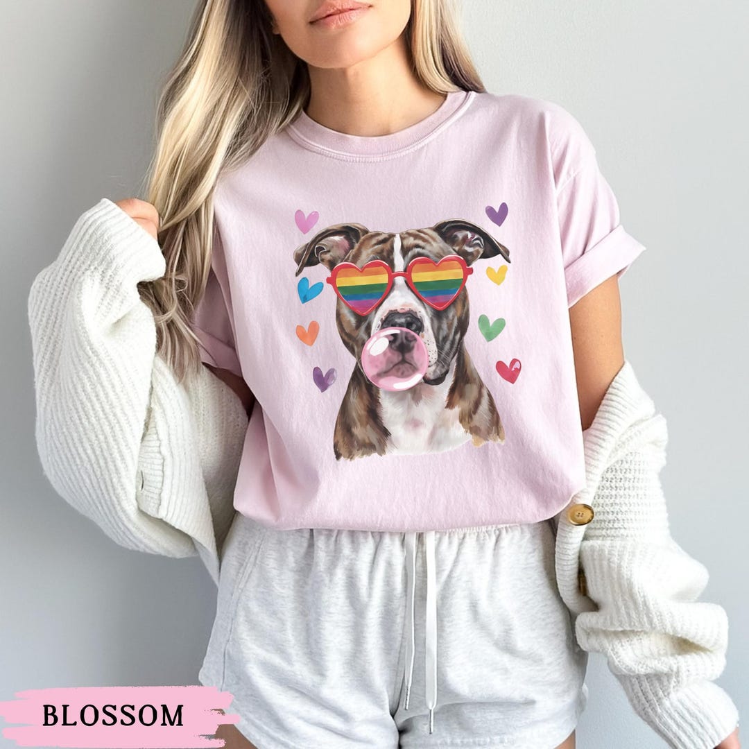 Pit Bull Rainbow Pride Month Shirt, Comfort Colors Funny Pittie Tee ...