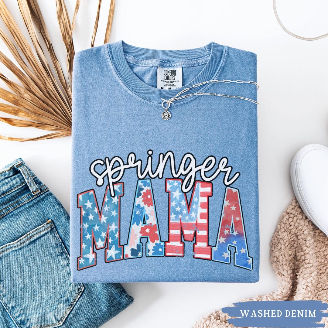Patriotic Springer Mama 4th of July Shirt, Comfort Colors Independence ...