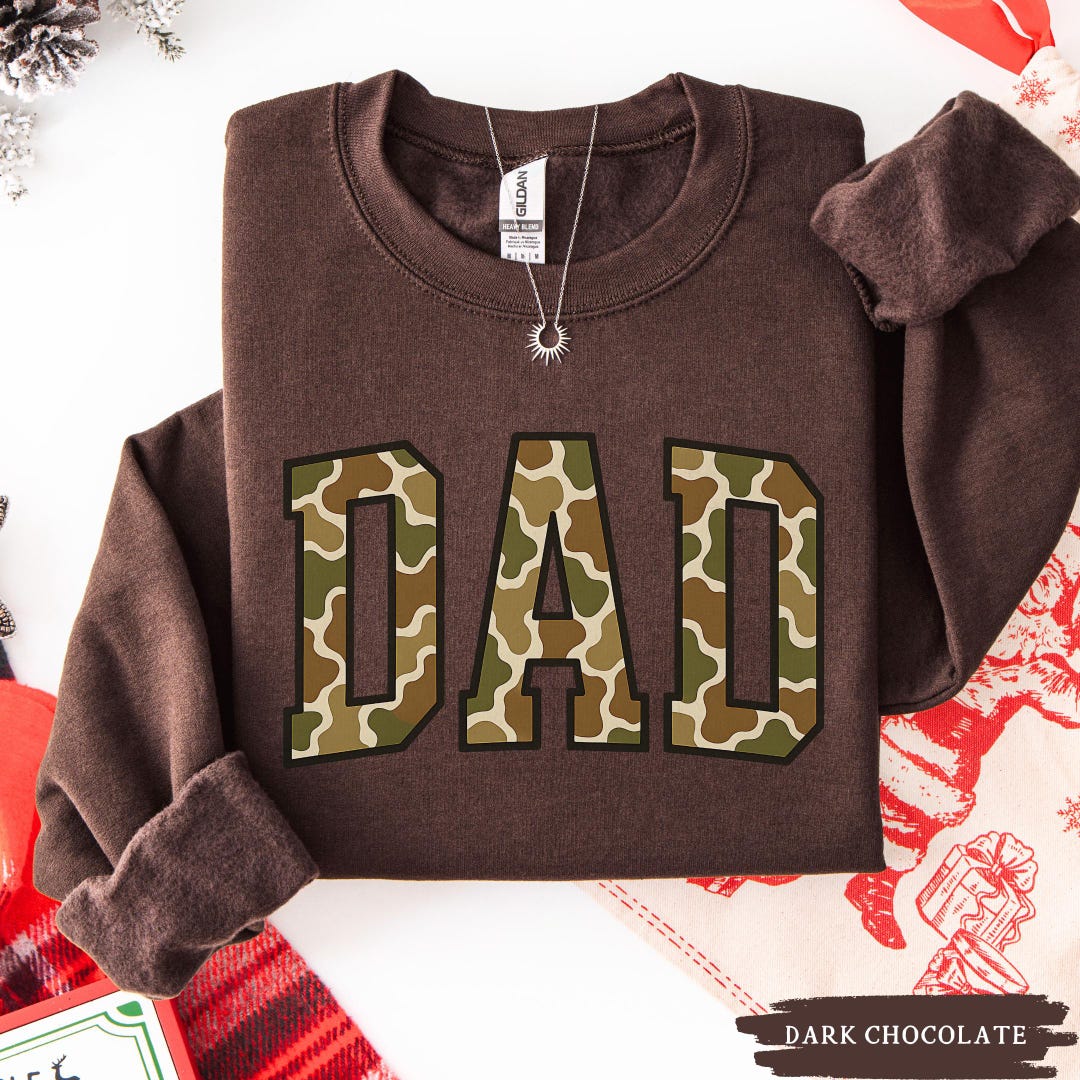 Camo Dad Sweatshirt, Pregnancy Reveal Gift, Trendy New Father Sweater ...