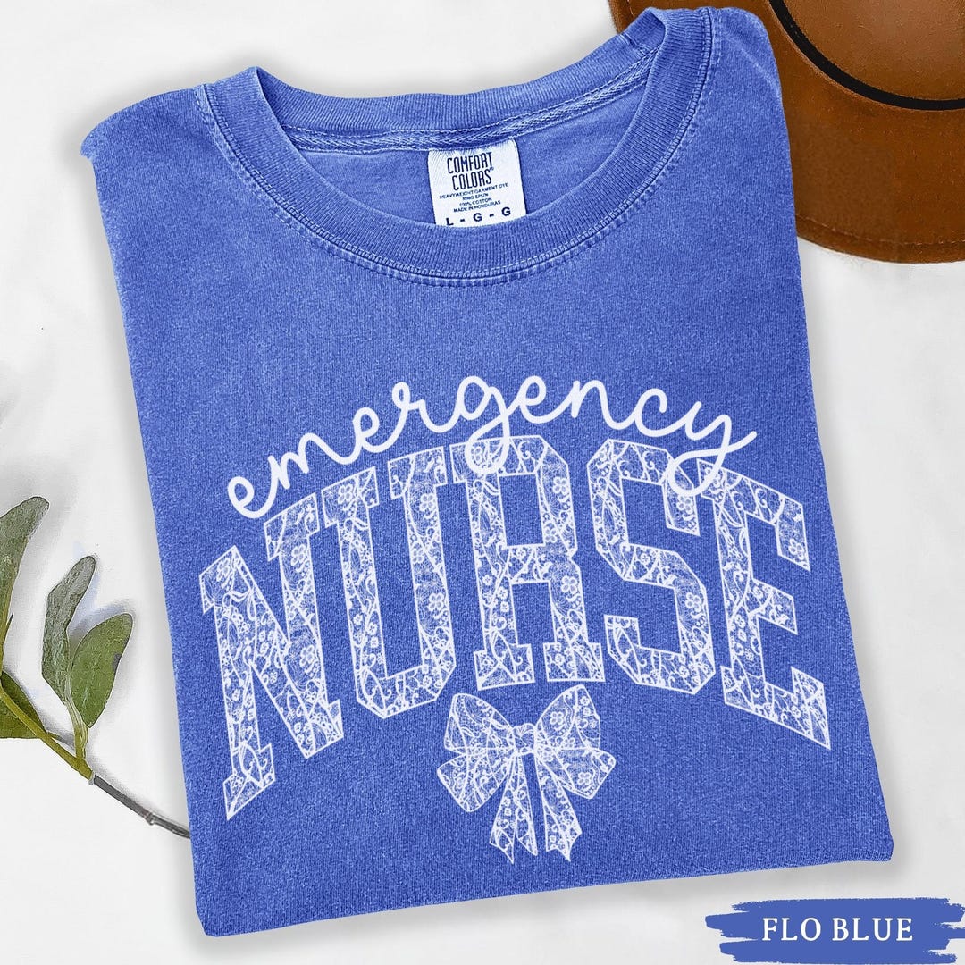 Faux Lace Emergency Nurse Shirt, Comfort Colors Nurse Team Crewneck ...