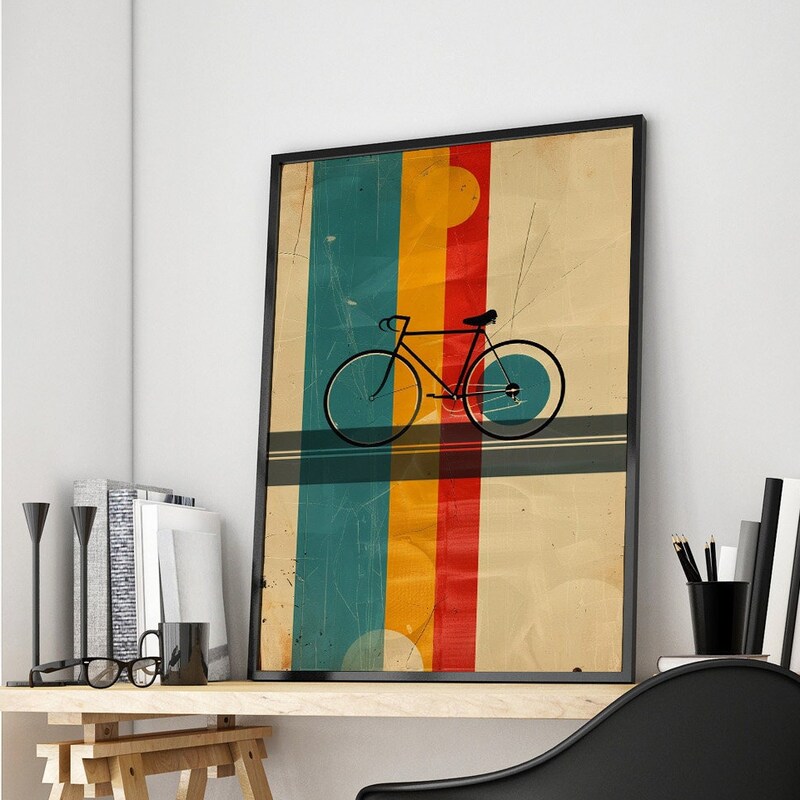 Retro Cycling Poster - Etsy