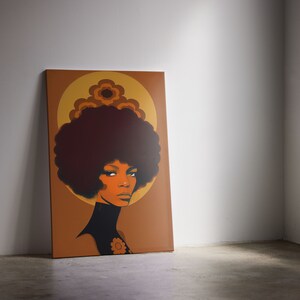 Retro Afro | Wall Art | Black Art | Black Woman Art | Afrocentric Home ...