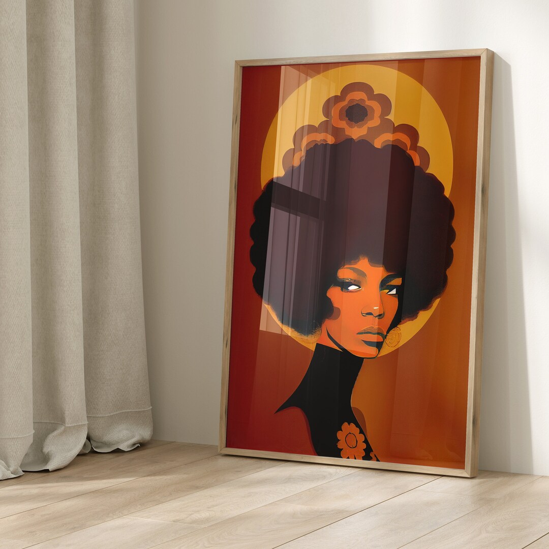 CLTCANVASCO DIGITAL DOWNLOAD | Retro Afro | Printable Wall Art | Black ...