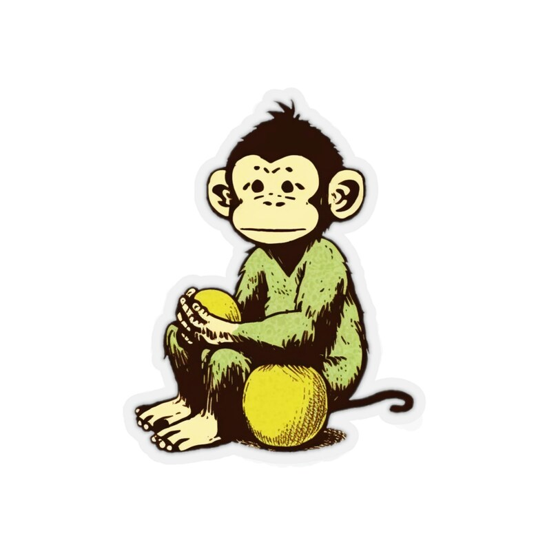 Cute Monkey Sticker for Laptop Sticker for Animal Lovers Sticker Chimp ...