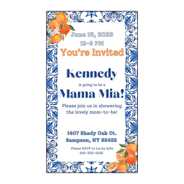 Mama Mia Baby Shower Invitations - Etsy
