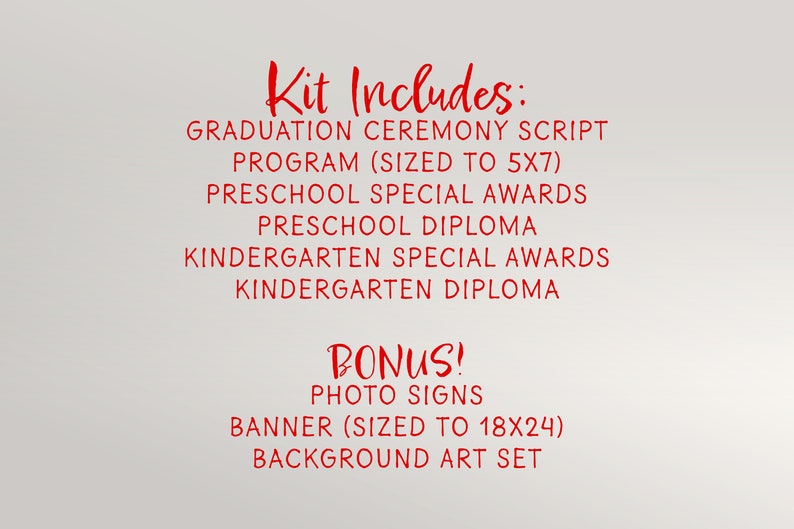 Preschool, Pre-k, Kindergarten Graduation Kit With Original Script and ...