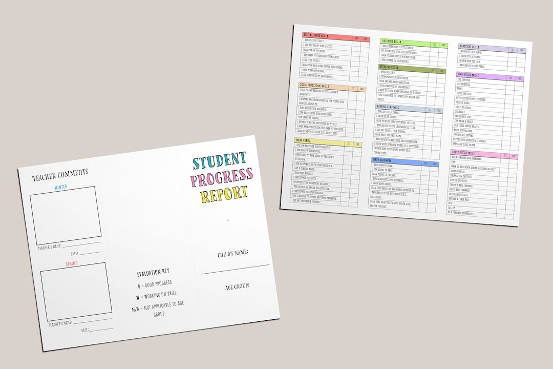 Printable Progress Report / Report Card for Preschools and Toddler ...