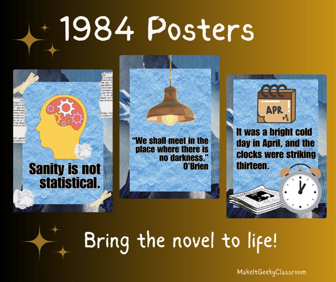 1984 George Orwell Quote Poster; 1984 Classroom Poster; 1984 Printables ...
